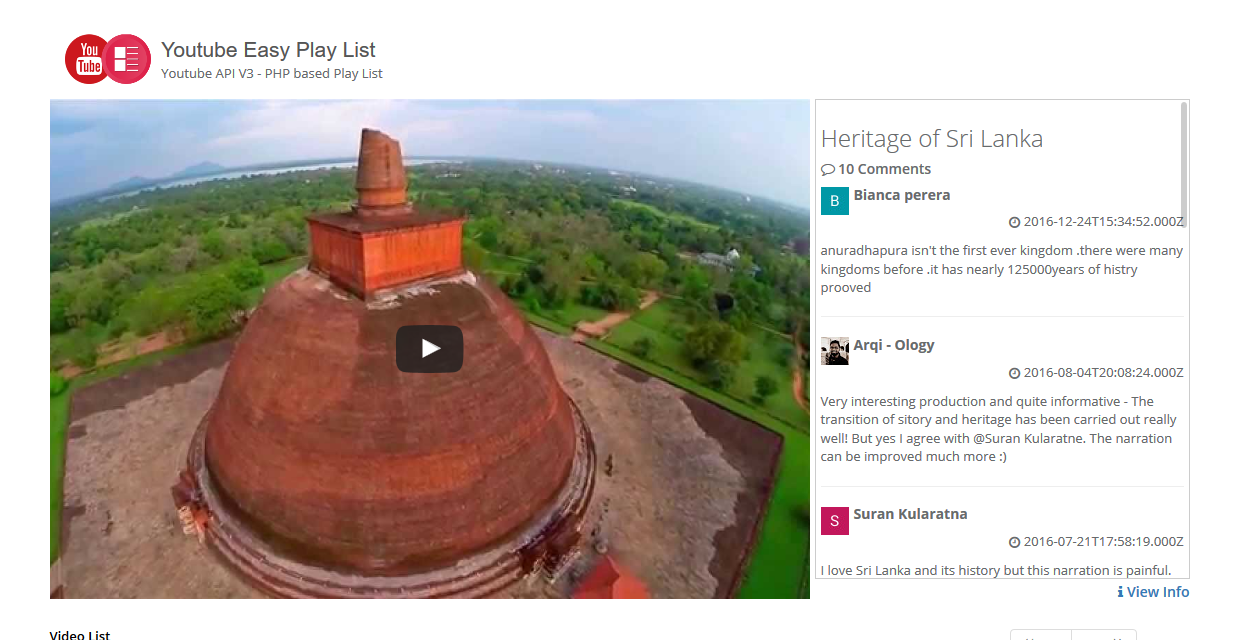 Youtube Easy Play List Bootstrap Based Php Script By Nelliwinne